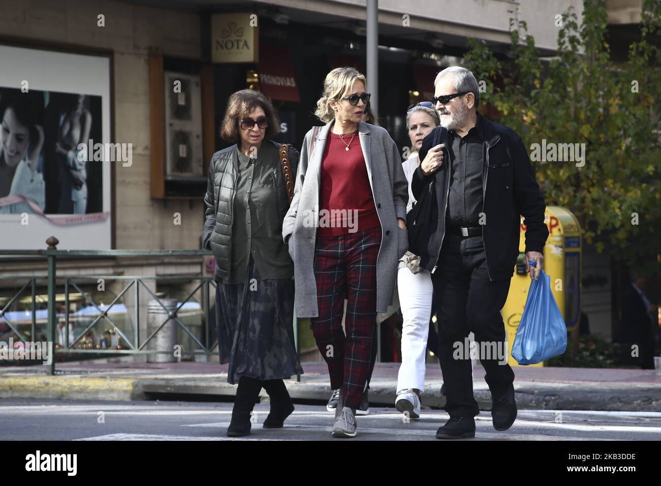 Italian actress and film director Valeria Golino (C) with her mother ...
