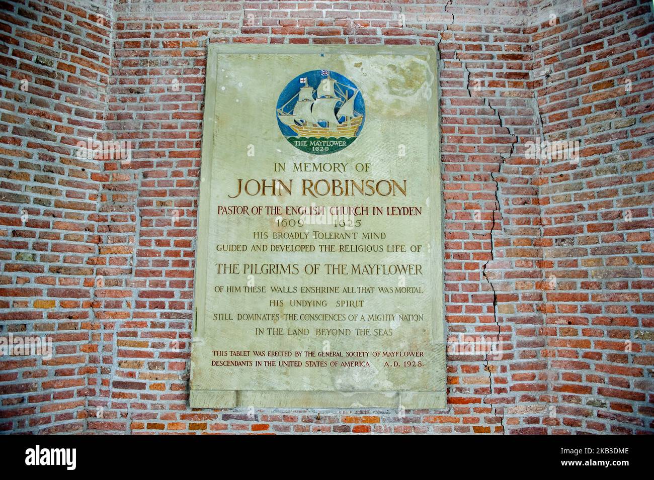 Historical marker to the memory of John Robinson, Pastor of the English ...