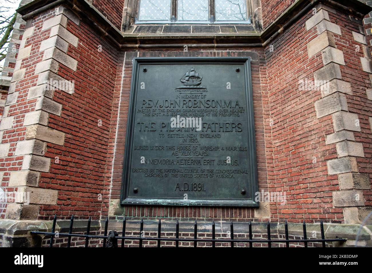 Historical marker to the memory of John Robinson, Pastor of the English ...