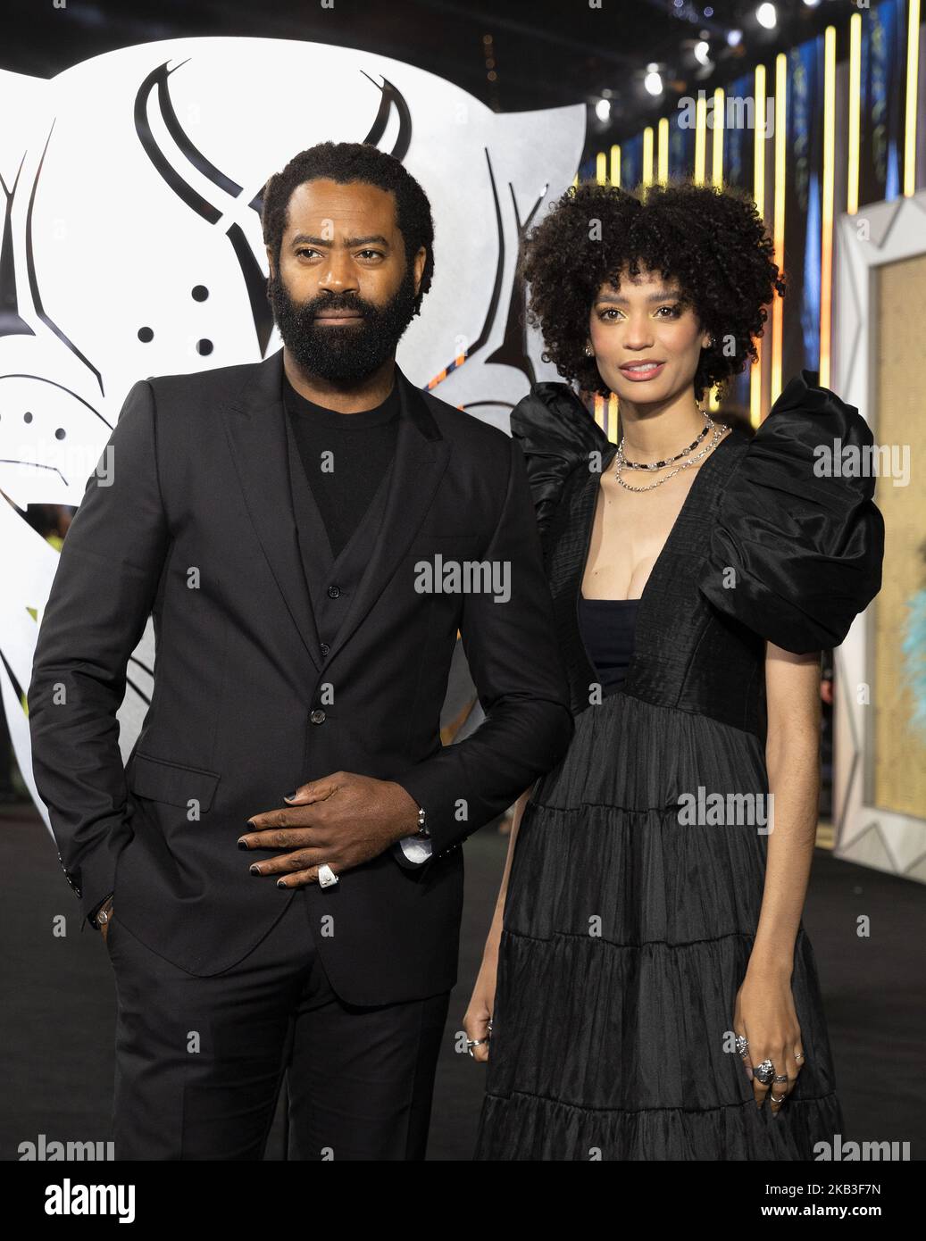 Nicholas Pinnock and Tia Rolph attending the European premiere of Black ...