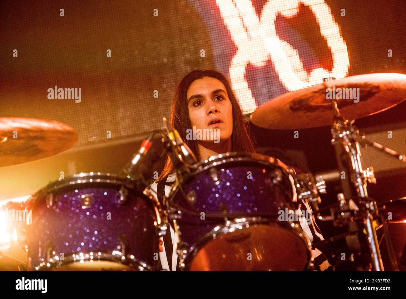 Ethan Torchio of Maneskin performs live at Fabrique in Milan, Italy, on ...