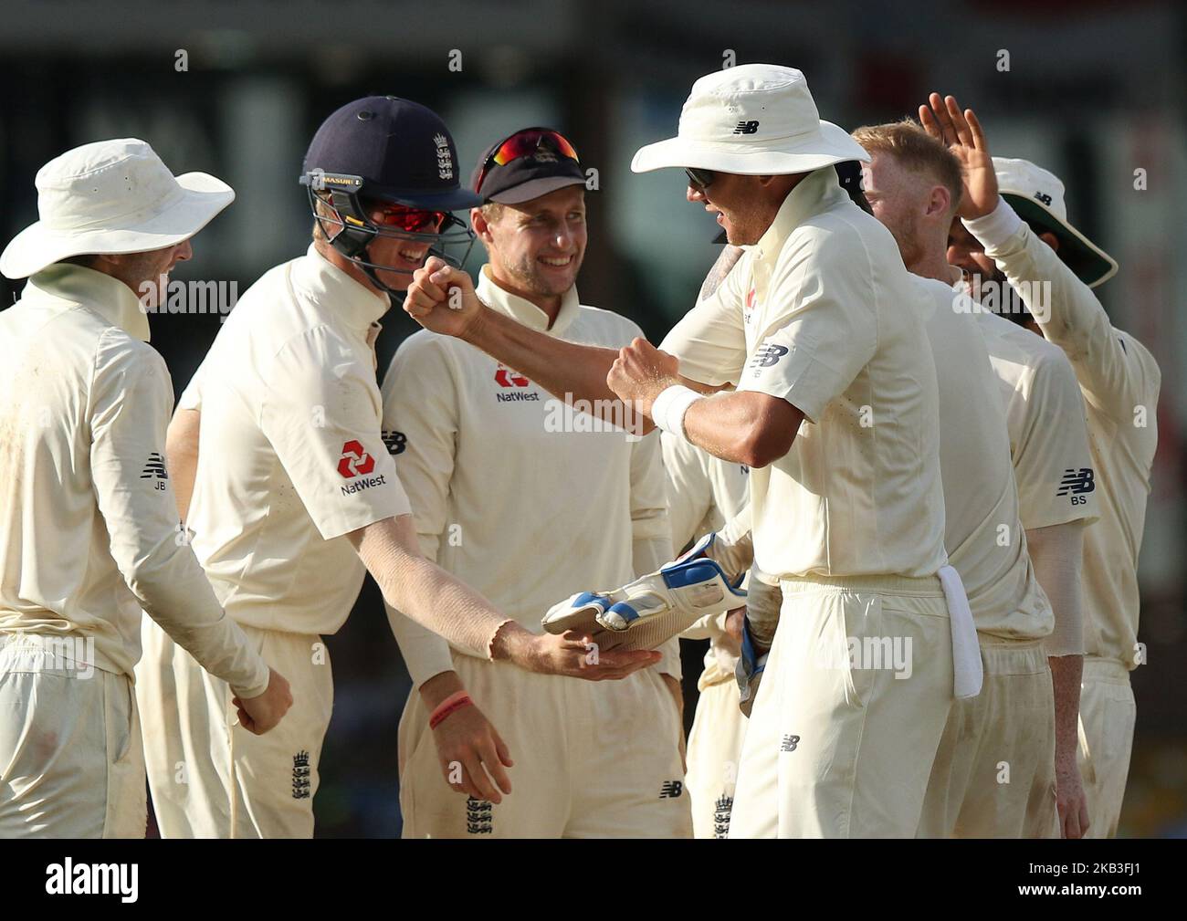 England cricketers celebrate during the 2nd day's play in the 3rd and ...