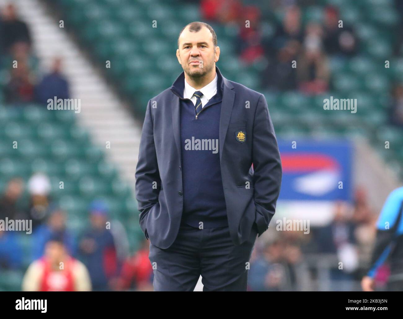 London, UK, 24 November, 2018 Australia's Coach Michael Cheika during ...