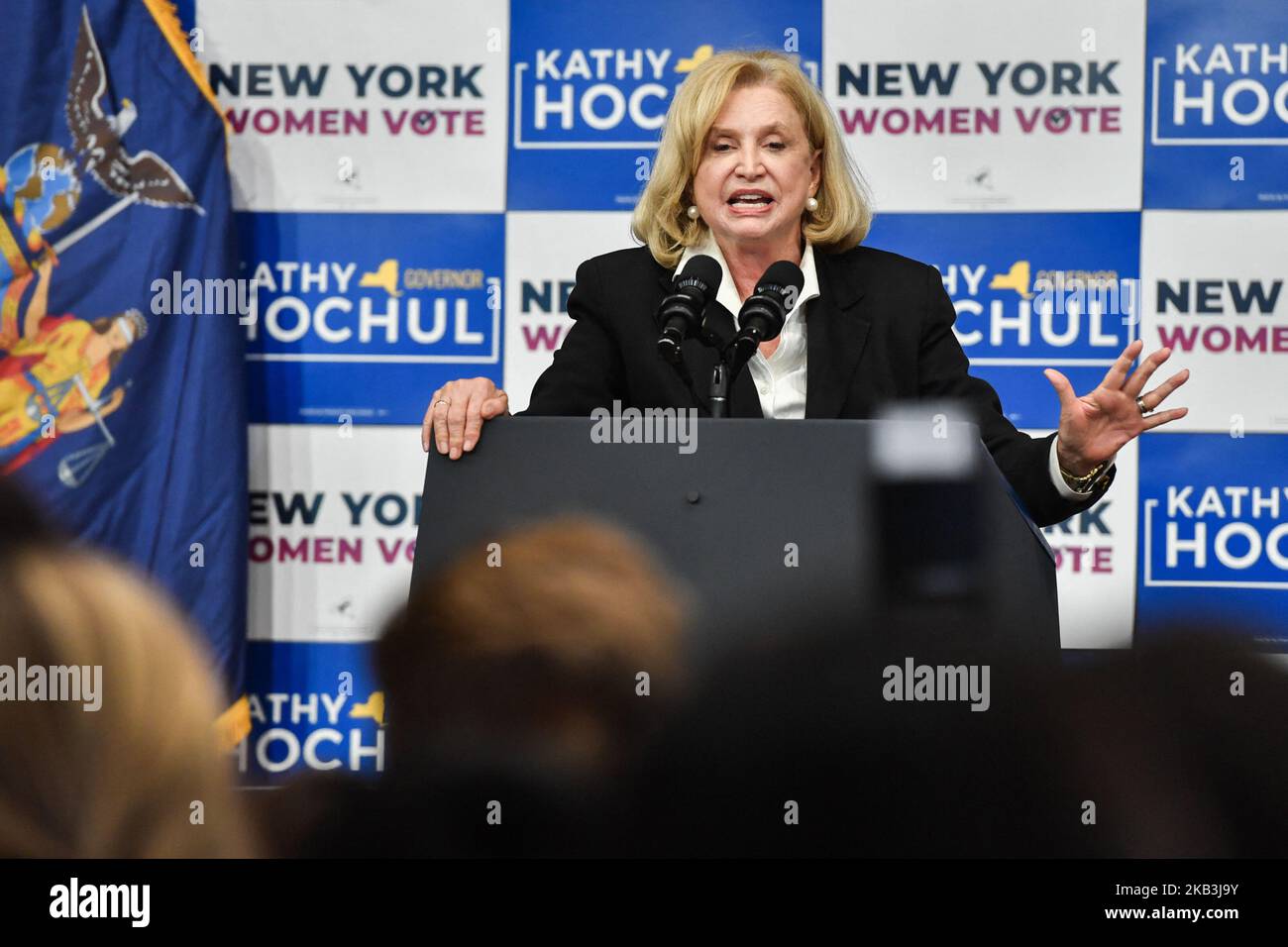 New York, NY on Nov. 3, 2022. Congresswoman Carolyn Maloney speaks at ...