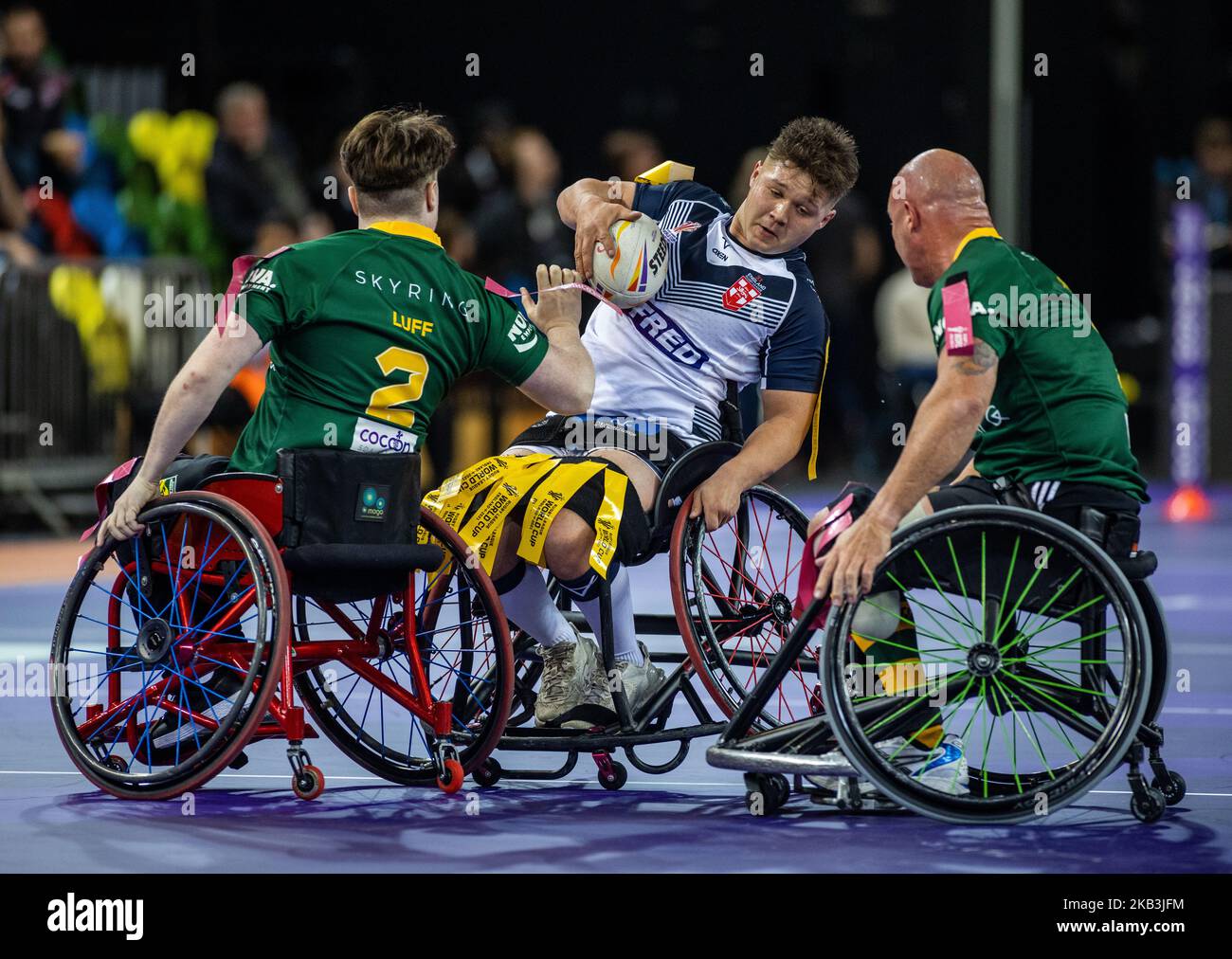 England's Tom Halliwell in action during the Wheelchair Rugby League ...