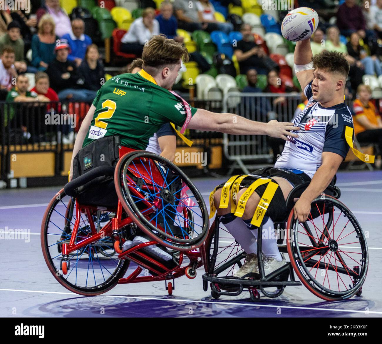 England's Tom Halliwell is tackled by Australia's Liam Luff during the ...