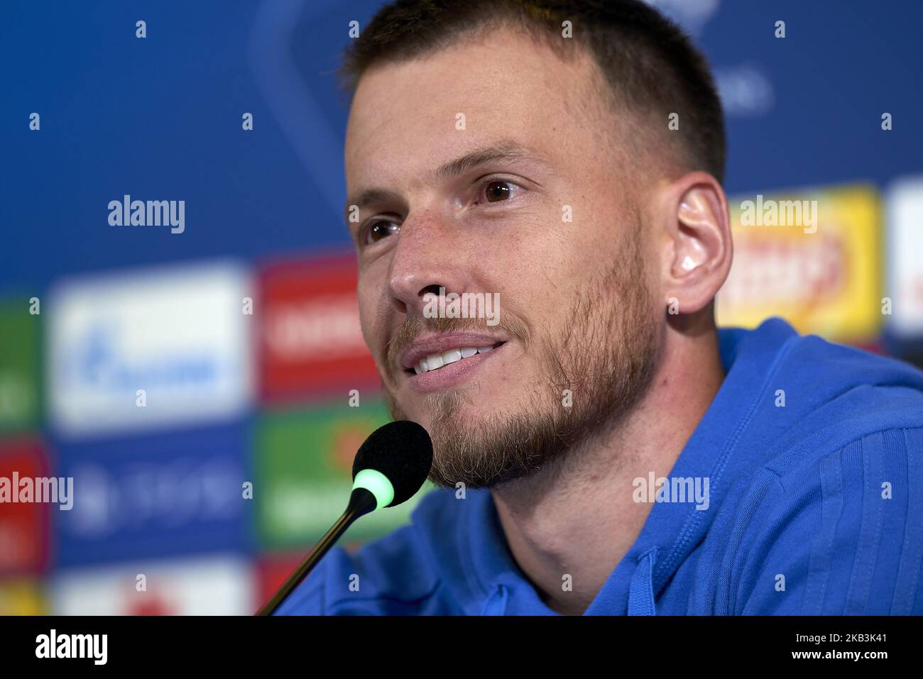 Neto during the press conference before the UEFA Champions League match ...