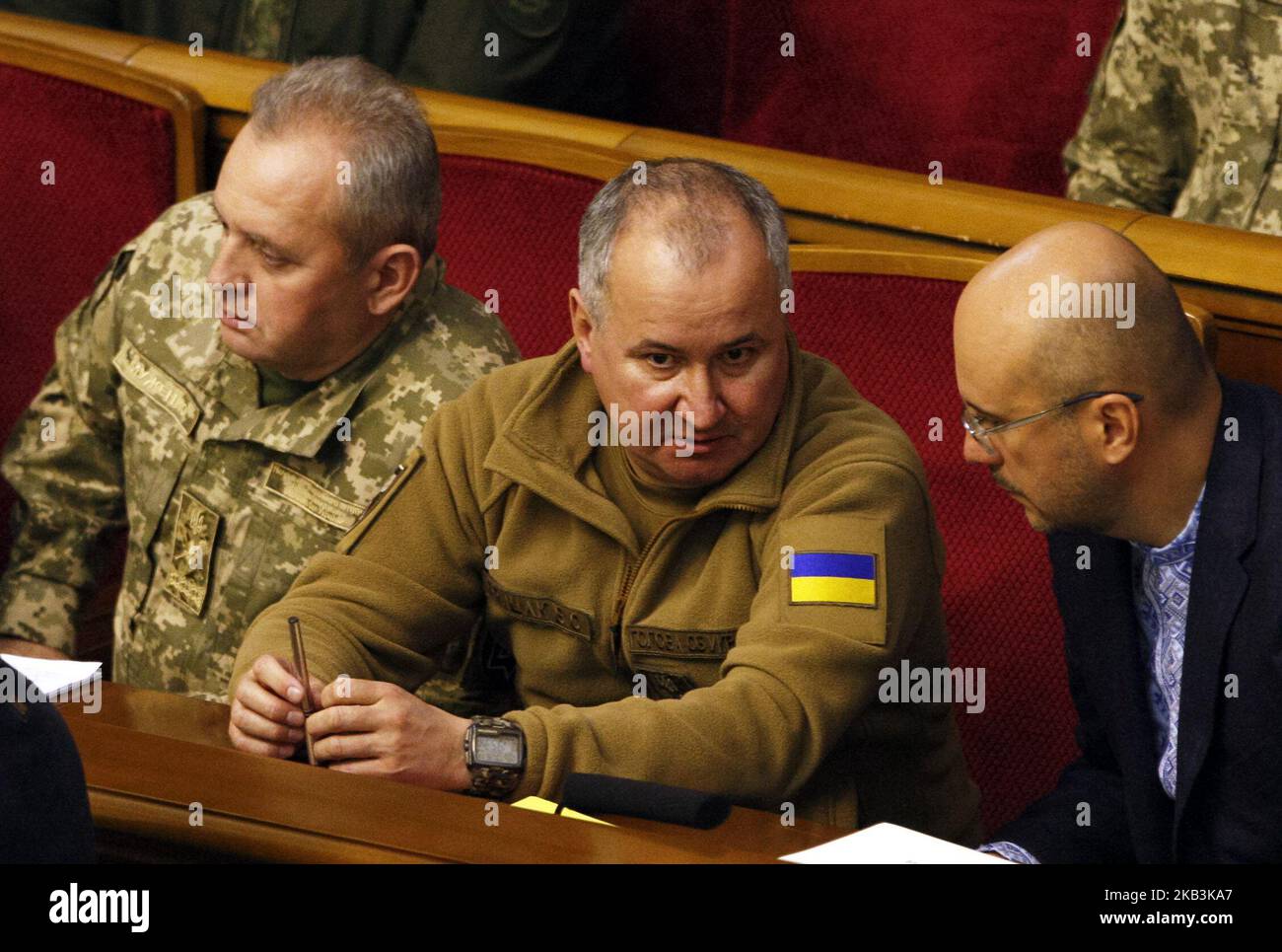 Head of Security Service of Ukraine Vasyl Hrytsak (C) and Chief of the ...