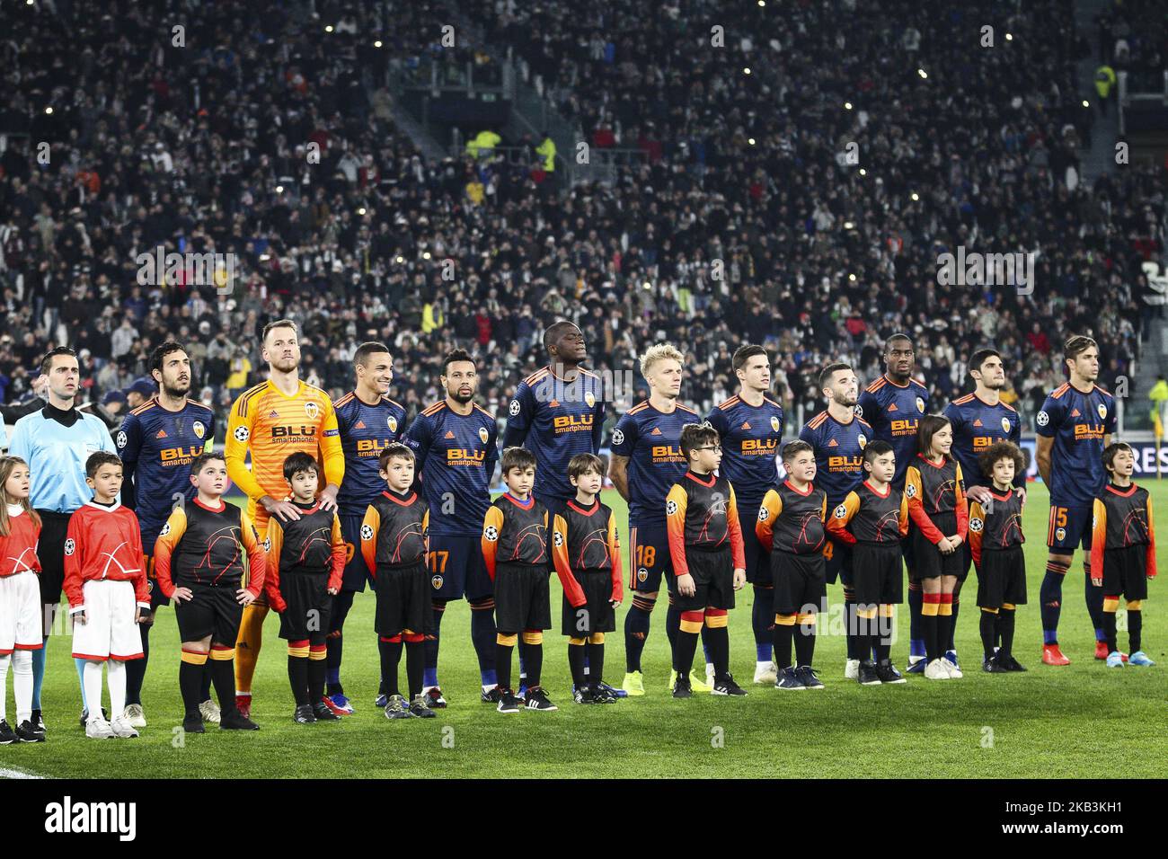 Valencia team pose in order to be photographed before the Uefa ...