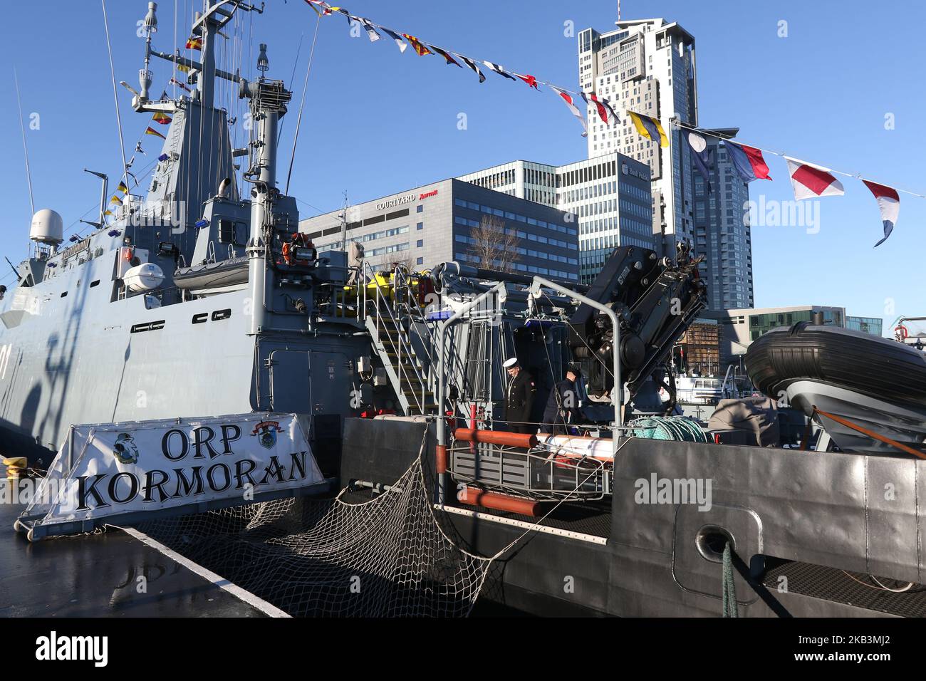 Class MCMV ORP Kormoran (601) the lead ship of Polish Navy is seen in ...