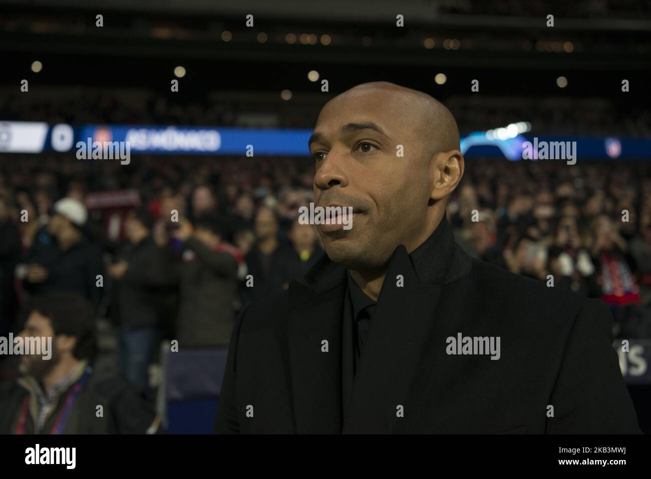 Thierry Henry coach of Monaco during a match between Atletico de Madrid ...