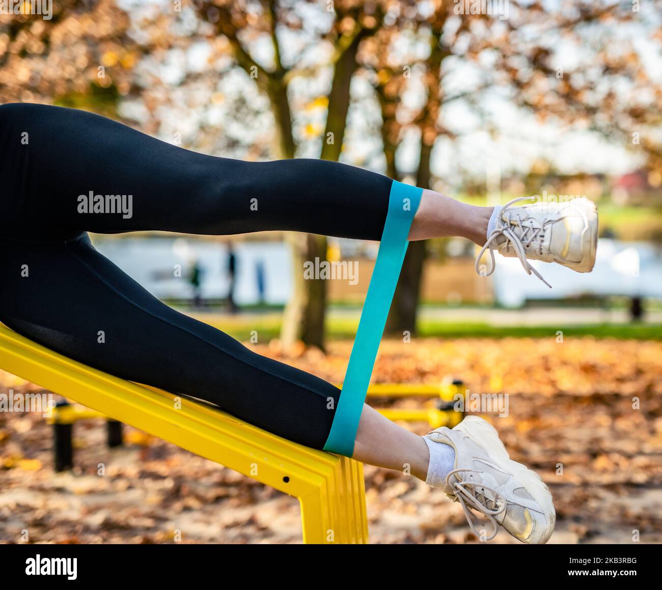 Exercise band woman feet hi-res stock photography and images - Alamy