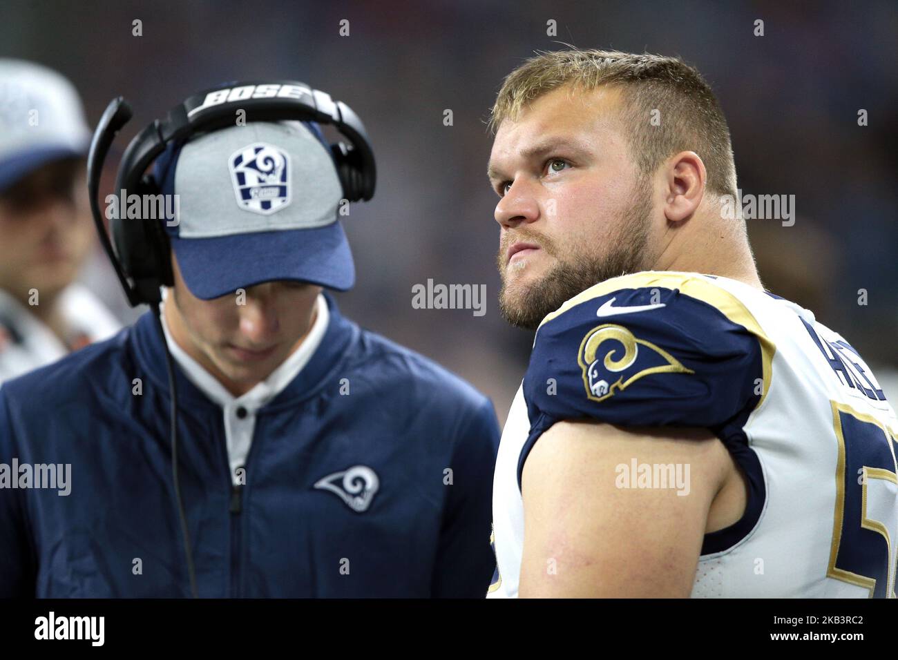 Los Angeles Rams center Brian Allen (55) is seen during the second half ...