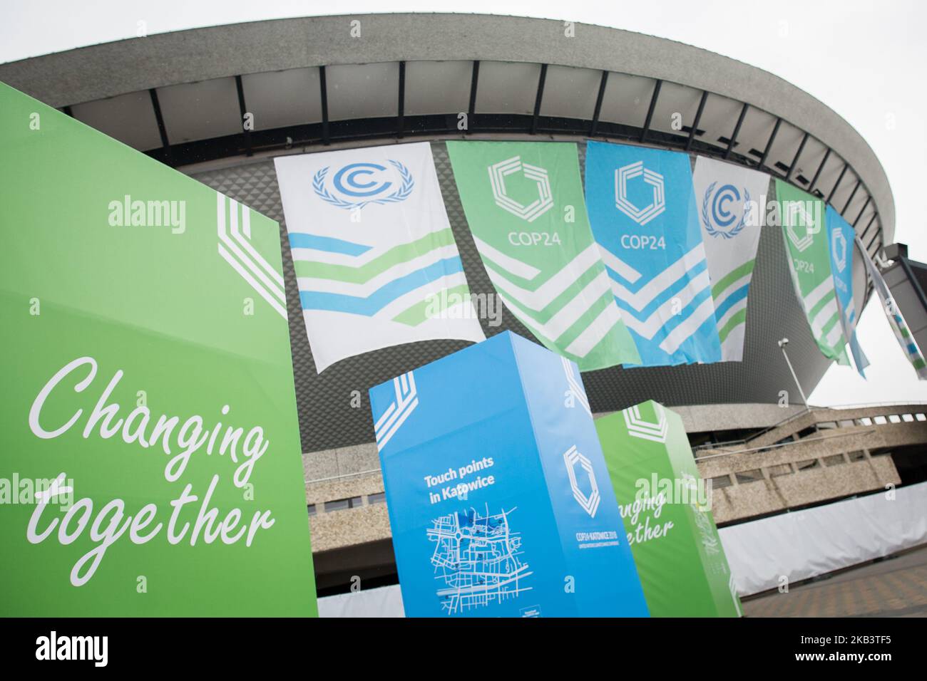 The Spodek Arena (International Congress Centre) during the UN Climate ...