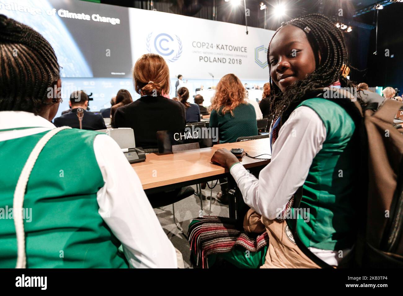 Girls form Chad attend high level panel during the COP24 Katowice ...