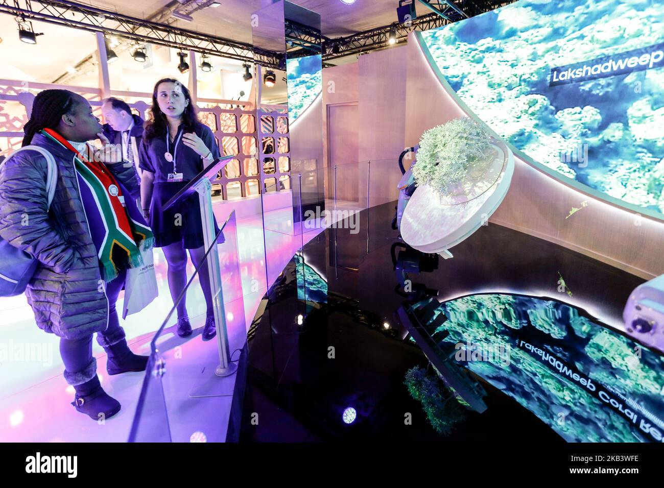 Visitors in Indian Pavilon during the UN climate conference COP24 in ...