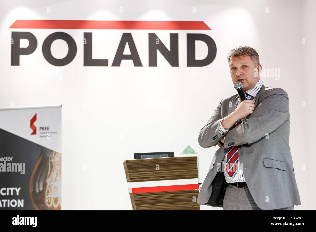 Jaroslaw Wajer, Prtner Ernst&Young speaks during a side event during ...