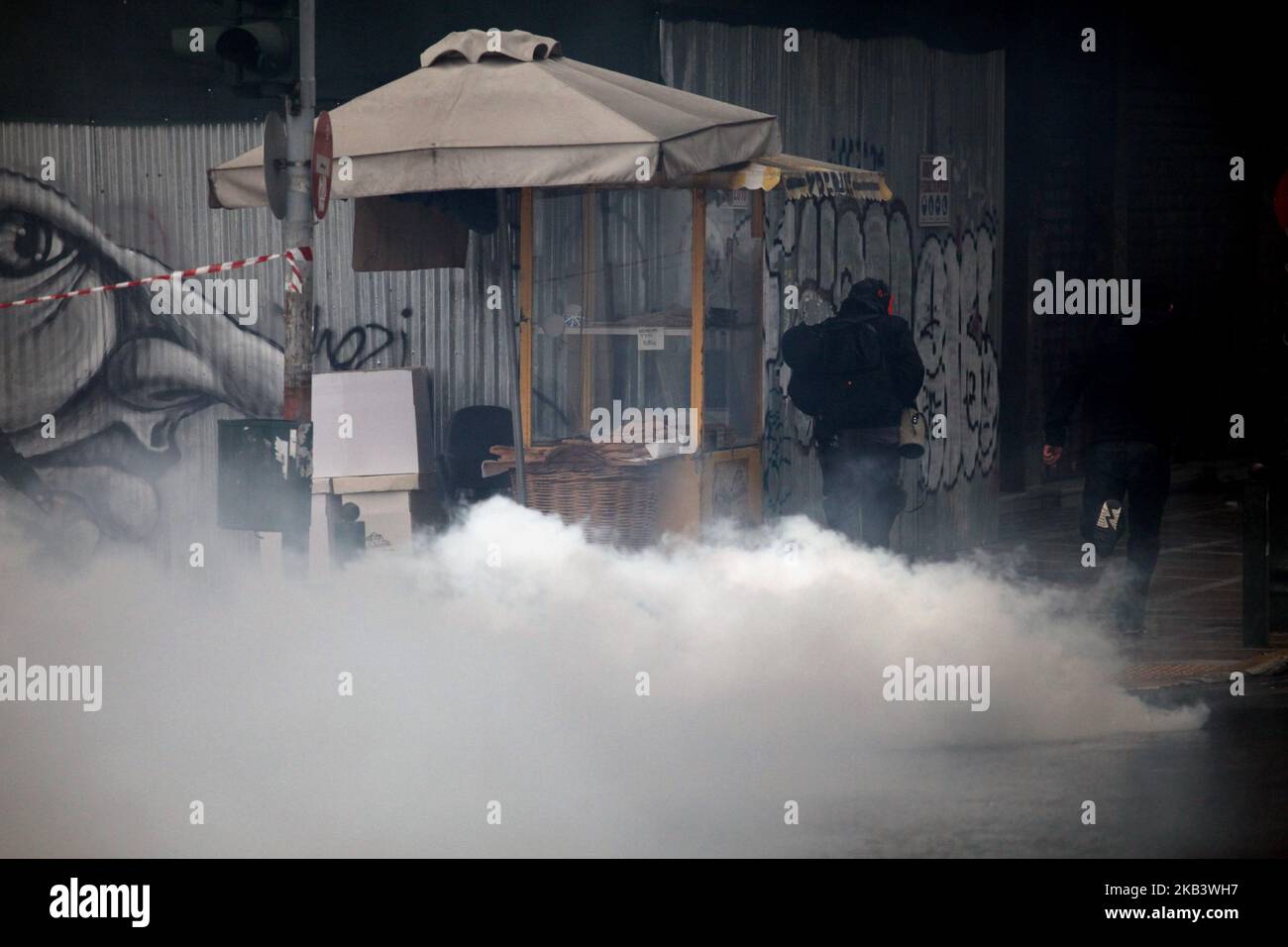 Clashes with riot police during demonstration in memoriam of the murder ...