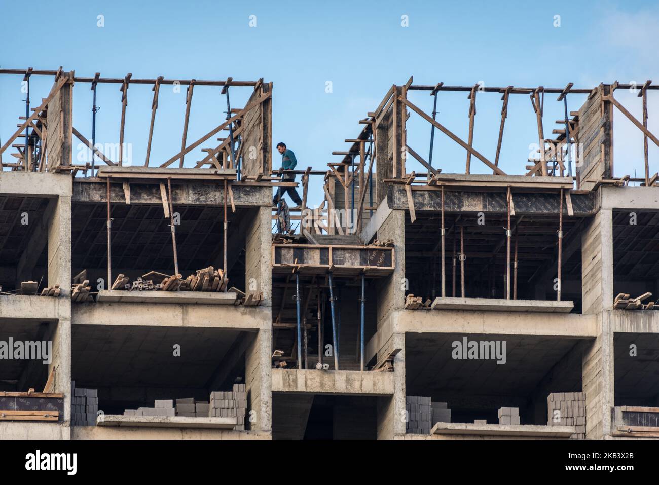 On 2 December 2018, construction crews build new high-rise apartment ...