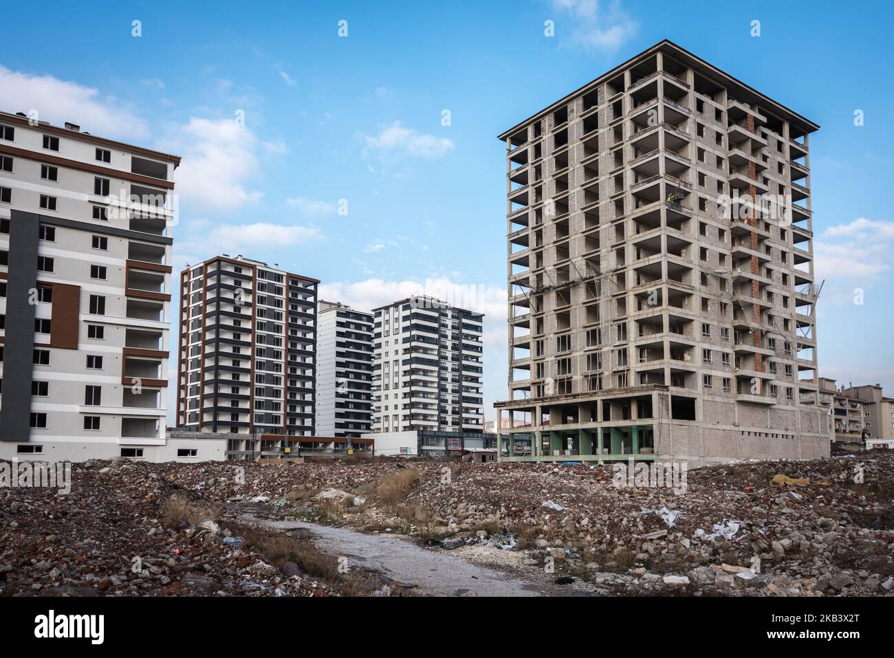 On 2 December 2018, construction crews build new high-rise apartment ...