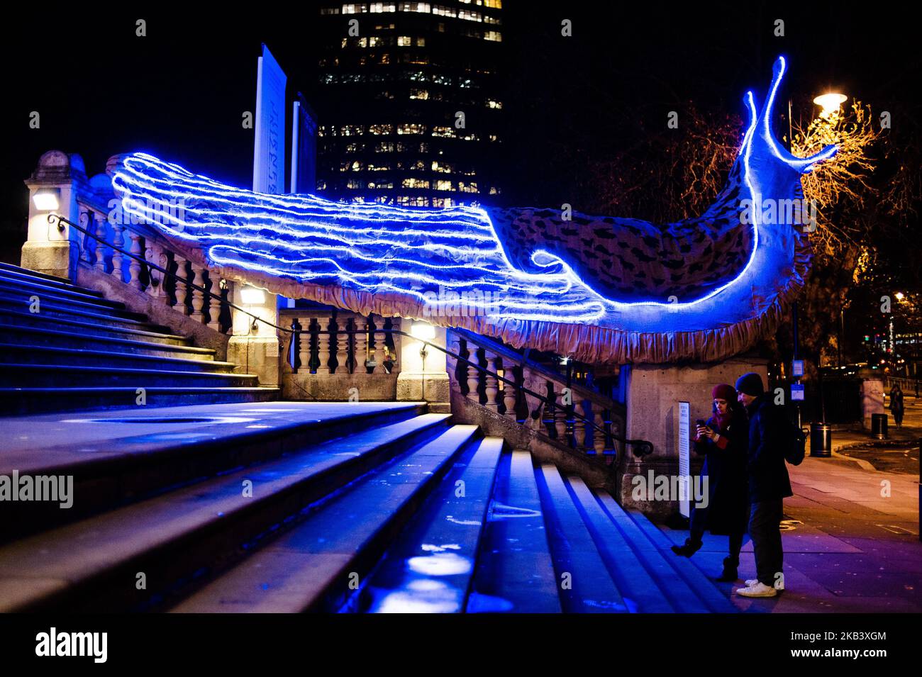 Artist Monster Chetwynd's giant illuminated slugs installation adorns ...