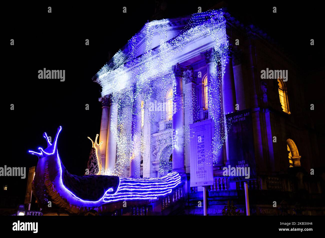 Artist Monster Chetwynd's giant illuminated slugs installation adorns ...