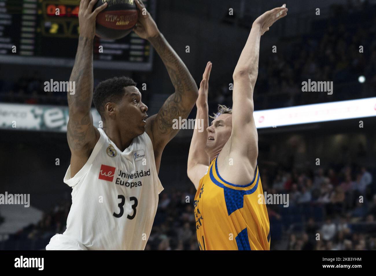 Trey Thompkins of Real Madrid during their Liga ACB Endesa basketball ...