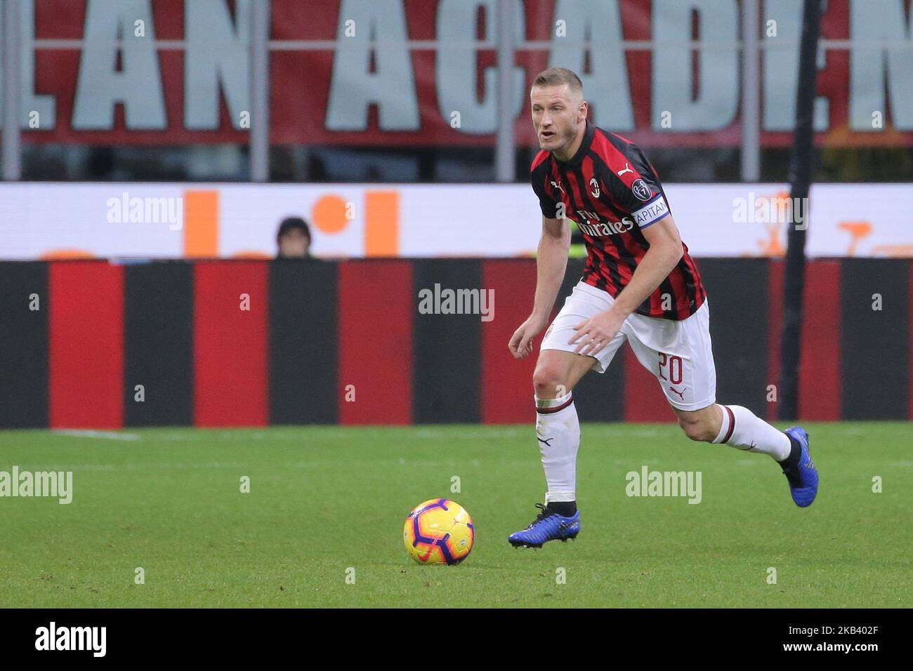 Ignazio Abate #20 of AC Milan in action during the serie A match ...