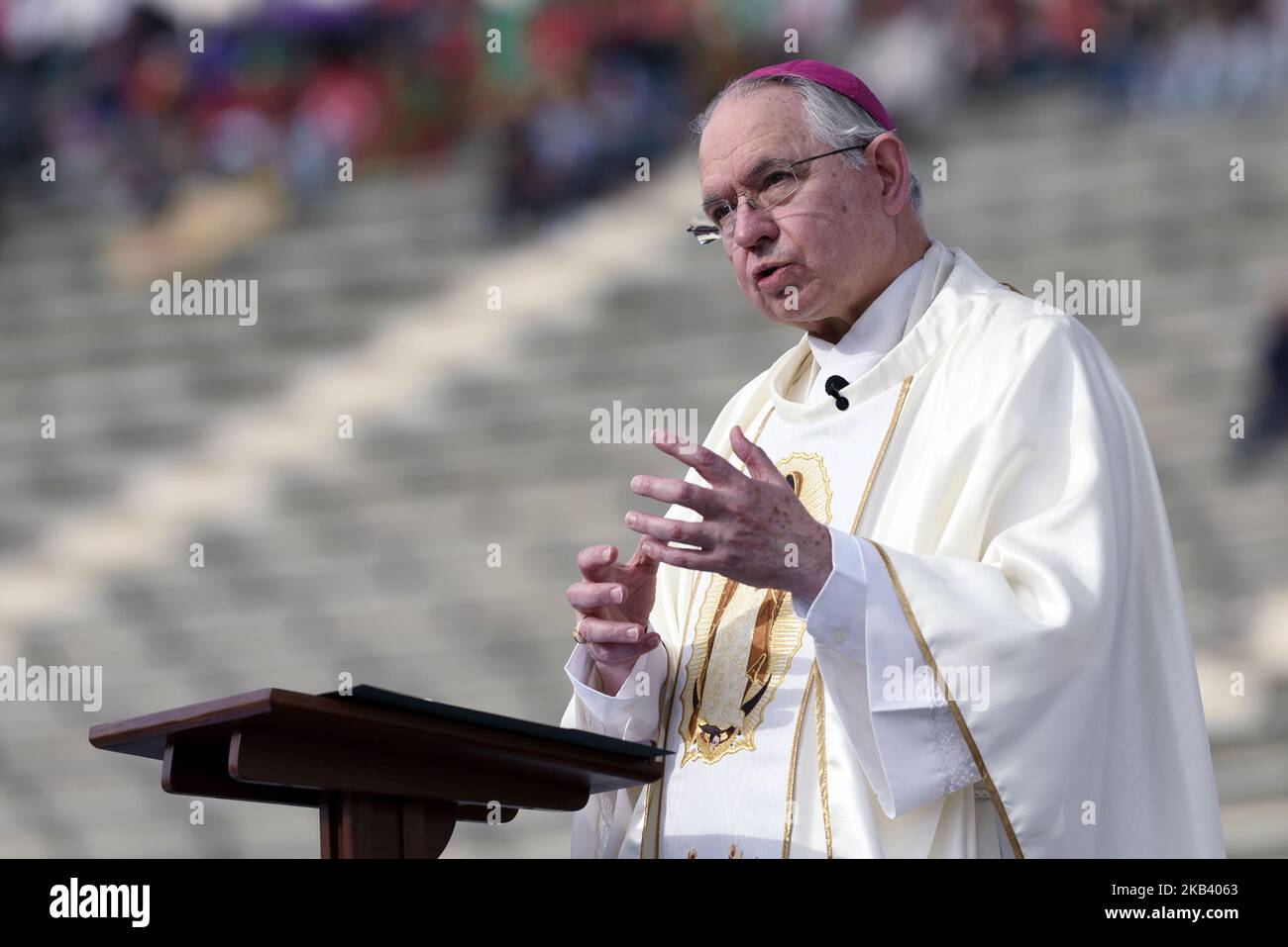 Los Angeles Archbishop, José H. Gomez, speaks during a mass in honor of ...