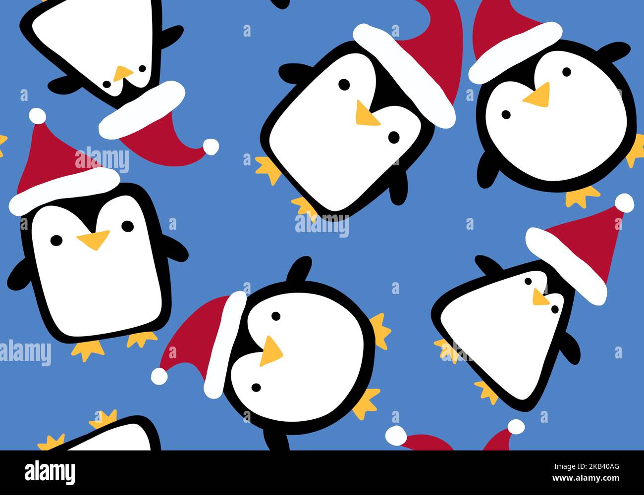 Cartoon winter Christmas seamless penguin pattern for wrapping paper ...