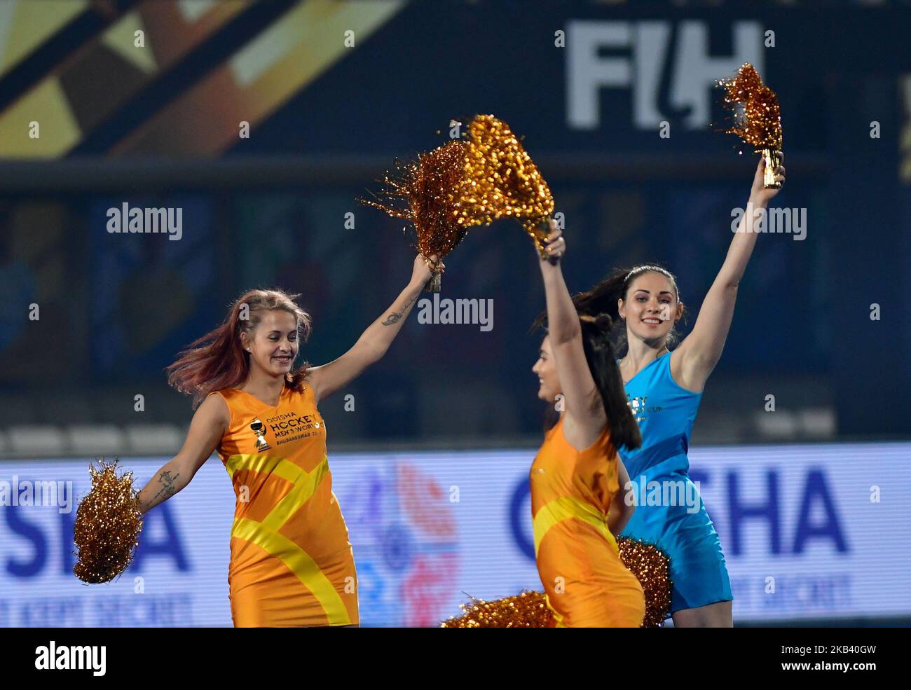 Cheerleaders before the FIH Men's Hockey World Cup cross-over ...