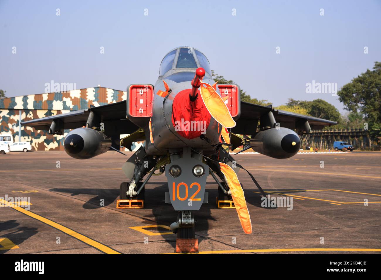 A pair of Indian Hawk aircraft fighter are seen taxing on a runway ...