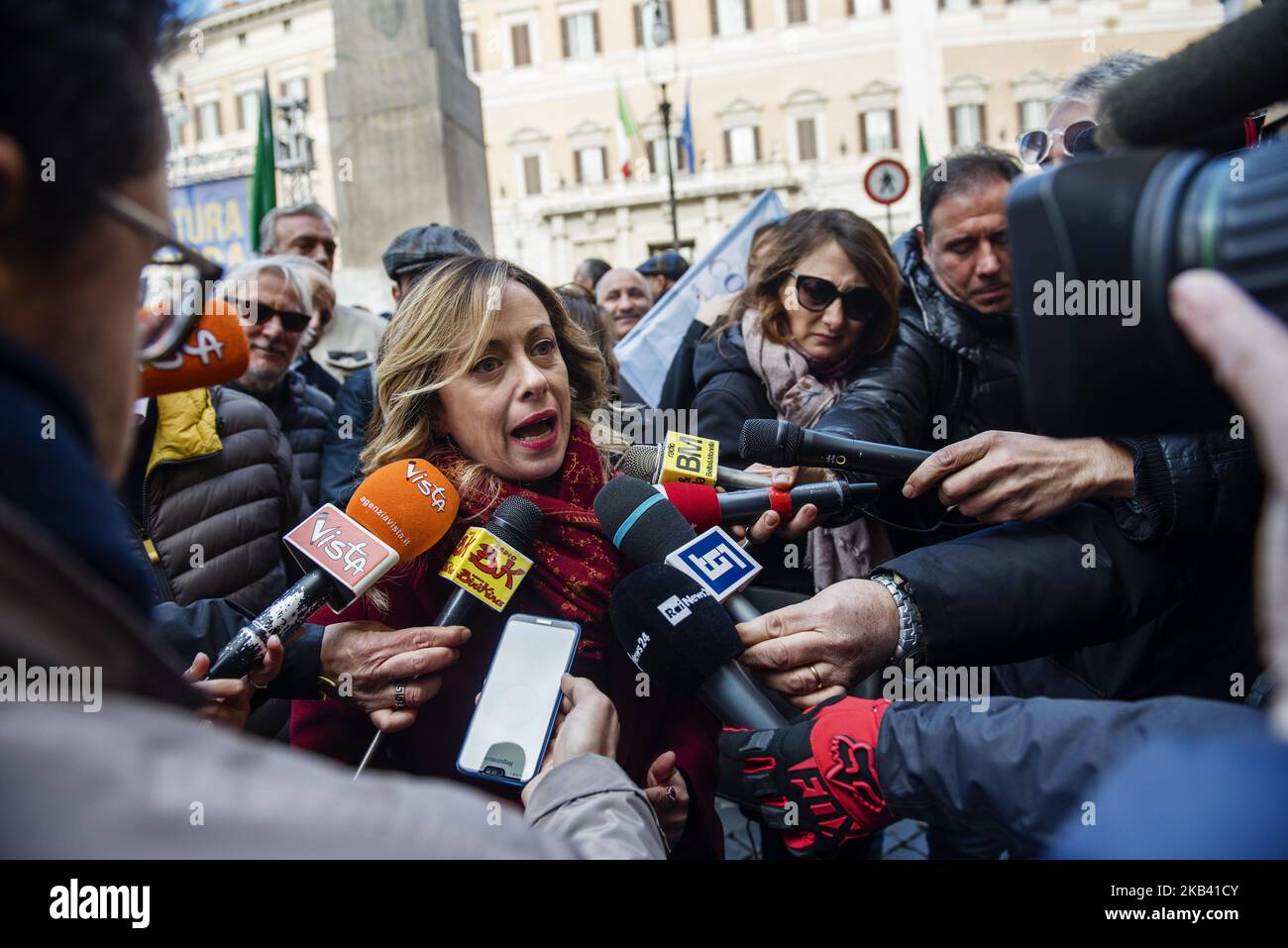 Leader of the right-wing party "Fratelli d'Italia", Giorgia Meloni ...