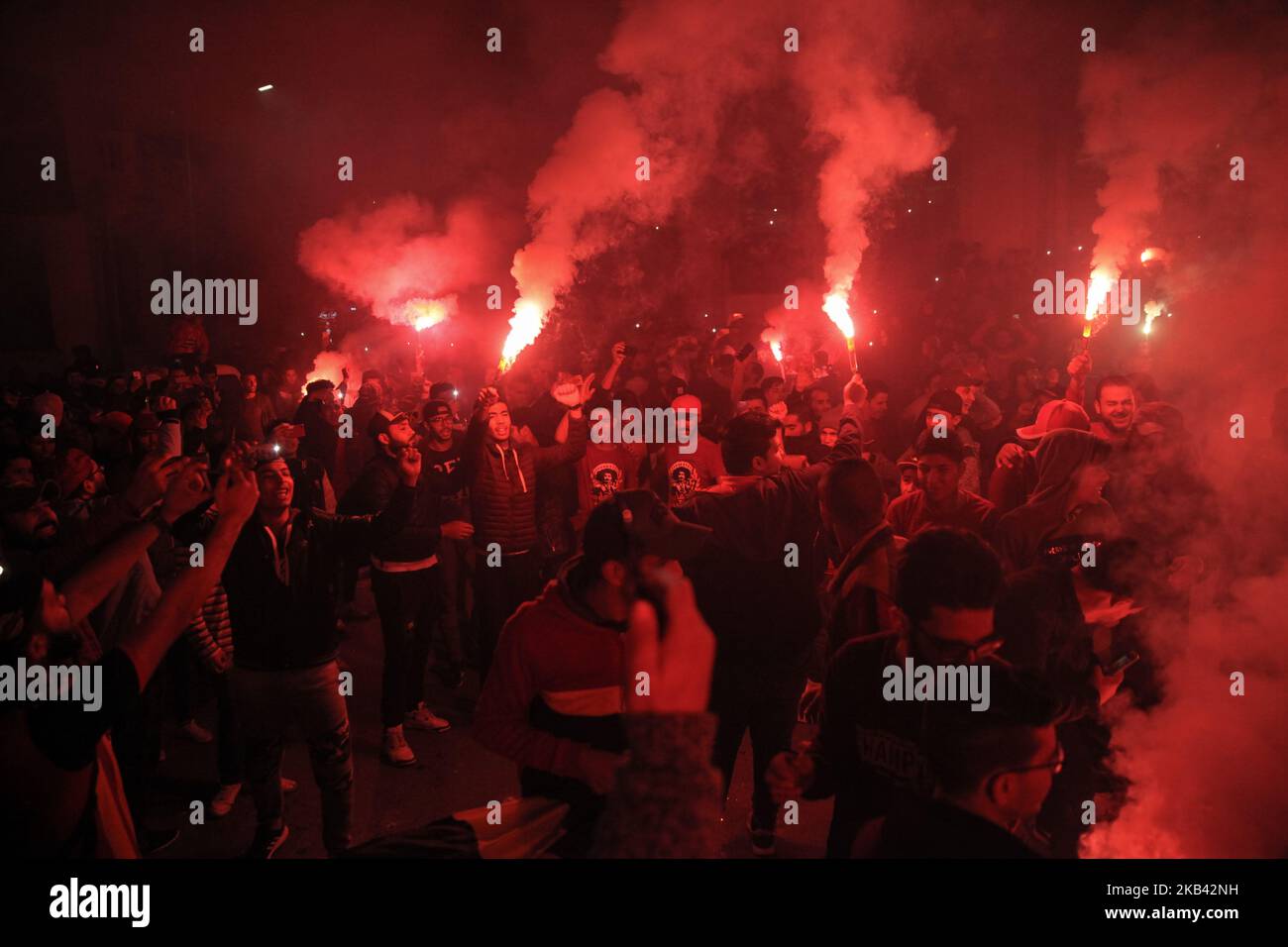 Fans light flares during the celebrations of the 100th anniversary of ...