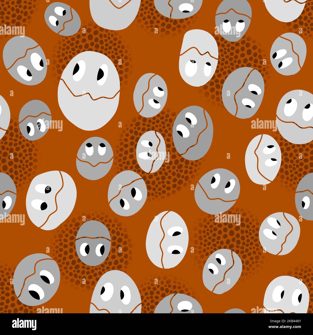 Cartoon beans seamless polka dots monsters pattern for wrapping paper ...