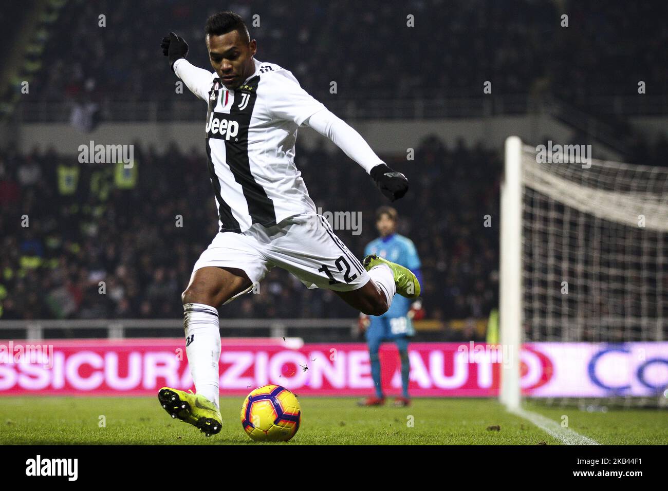 Juventus defender Alex Sandro (12) shoots the ball during the Serie A ...