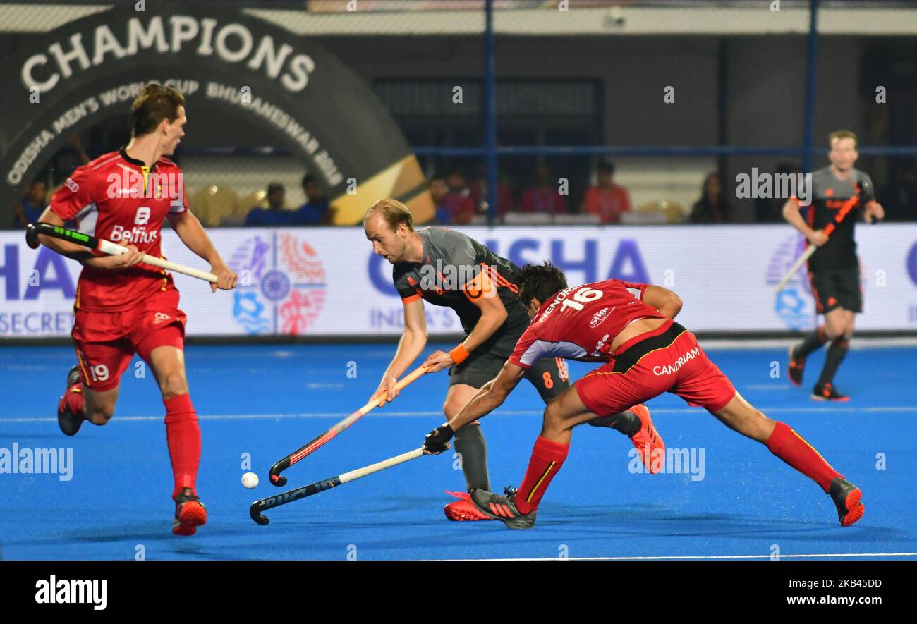 Alexander Hendrickx (R) of Belgium in action during the FIH Men's ...
