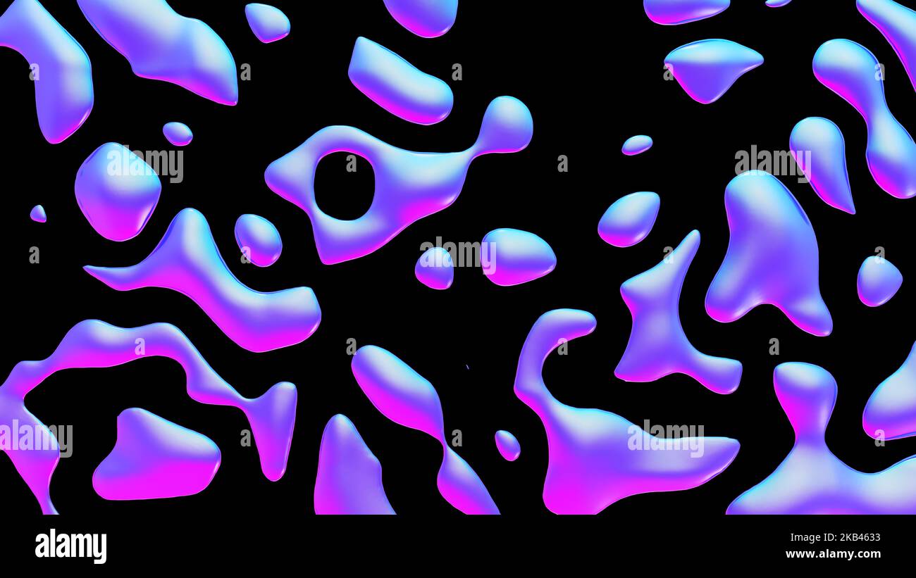 Fluid metallic drops y2k background. Dynamic iridescent retrowave ...