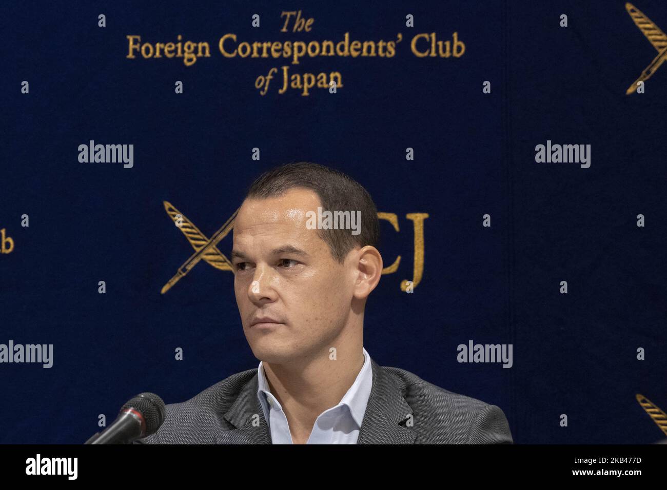 Vincent Fichot, a French Father attends a press conference at the ...