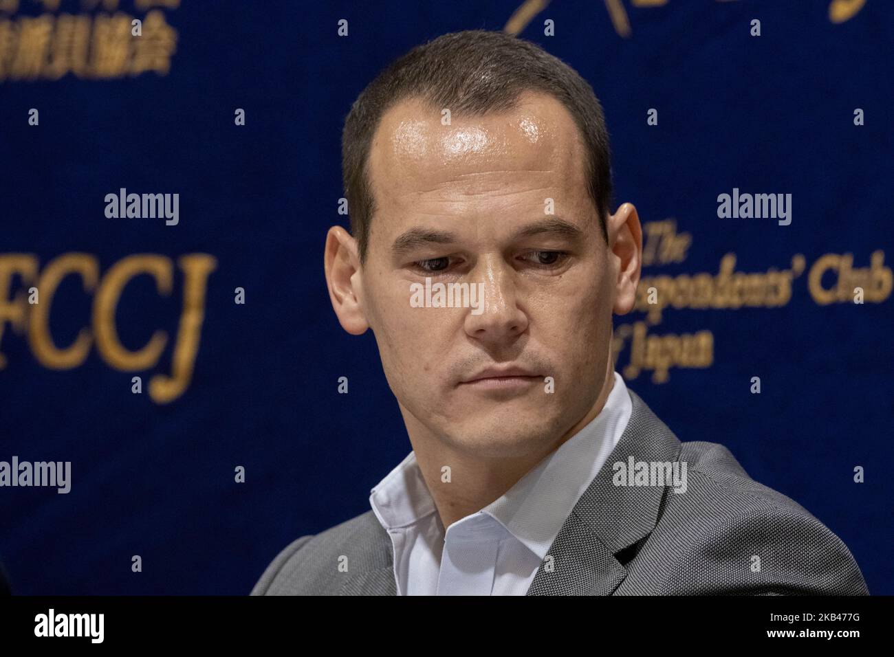Vincent Fichot, a French Father attends a press conference at the ...