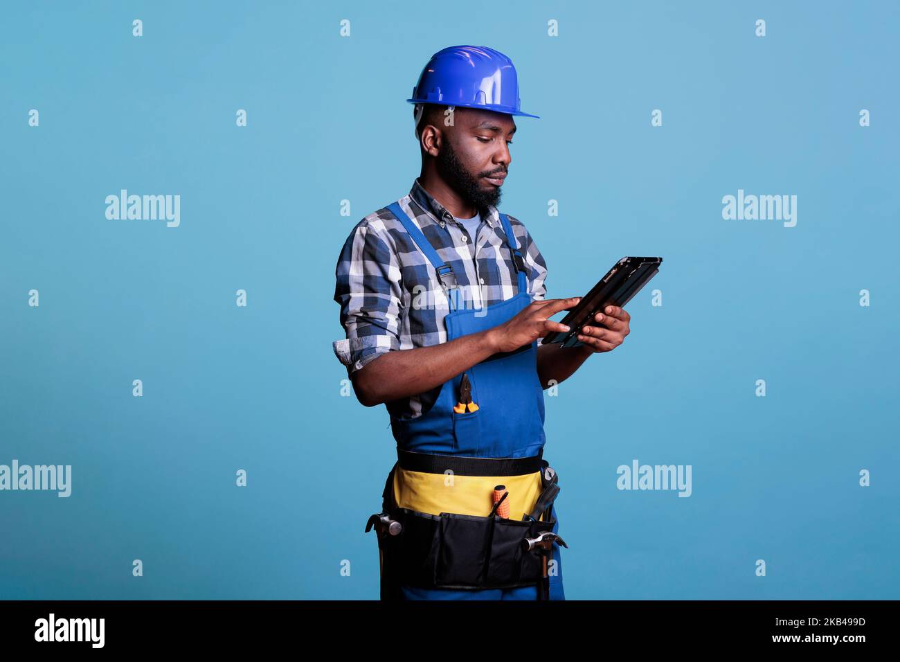 Portrait construction specialist wearing safety hi-res stock ...
