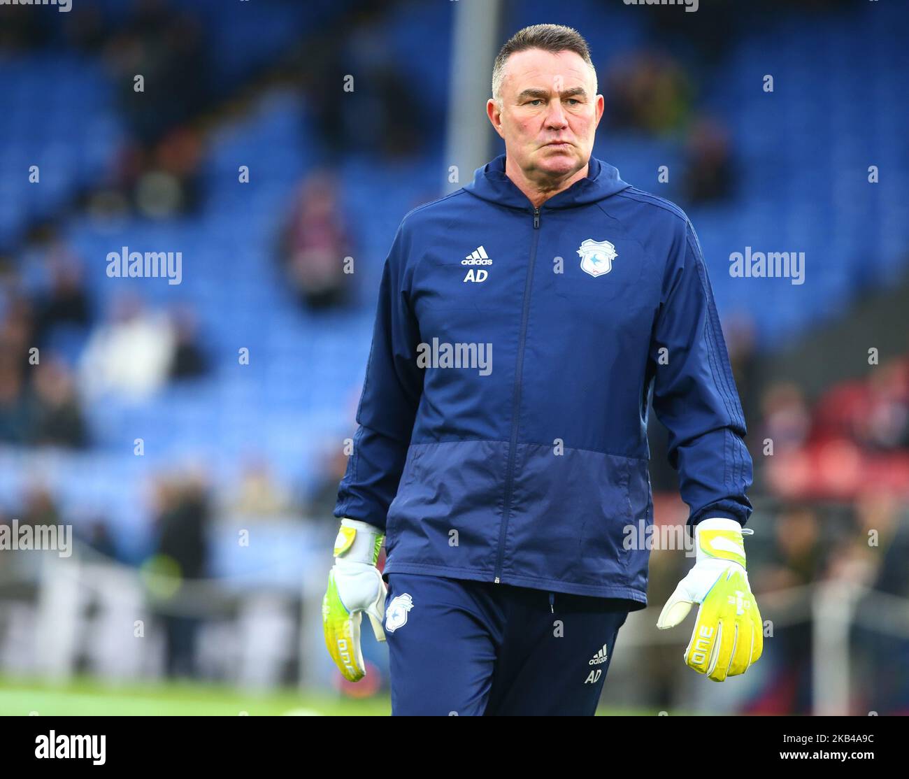 Cardiff City Goalkeeper Coach Andy Dibble during English Premier League ...