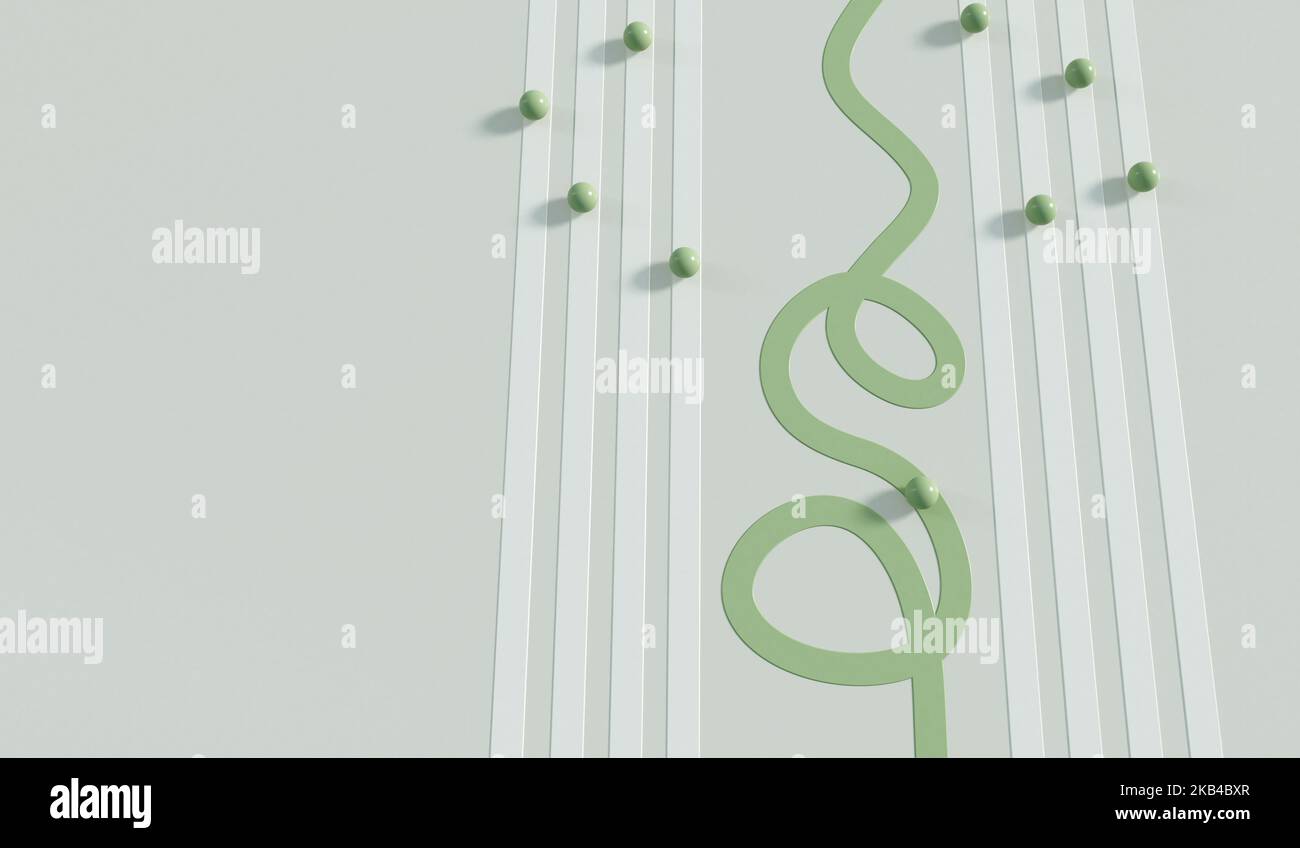 Straight line verses winding route. Path to success. Business strategic ...