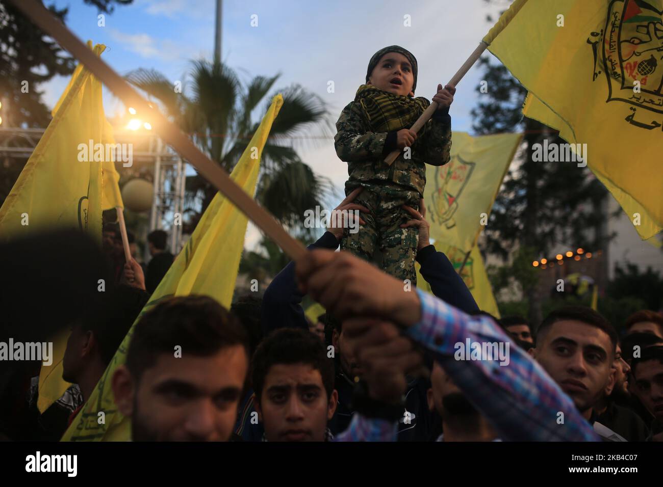 Palestinian supporters of Mohammed Dahlan of the Fatah movement take ...