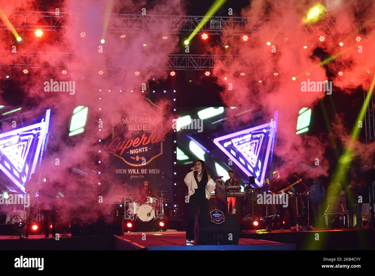 Bollywood singer Neha Kakkar Performs during an event at Sarusajai ...