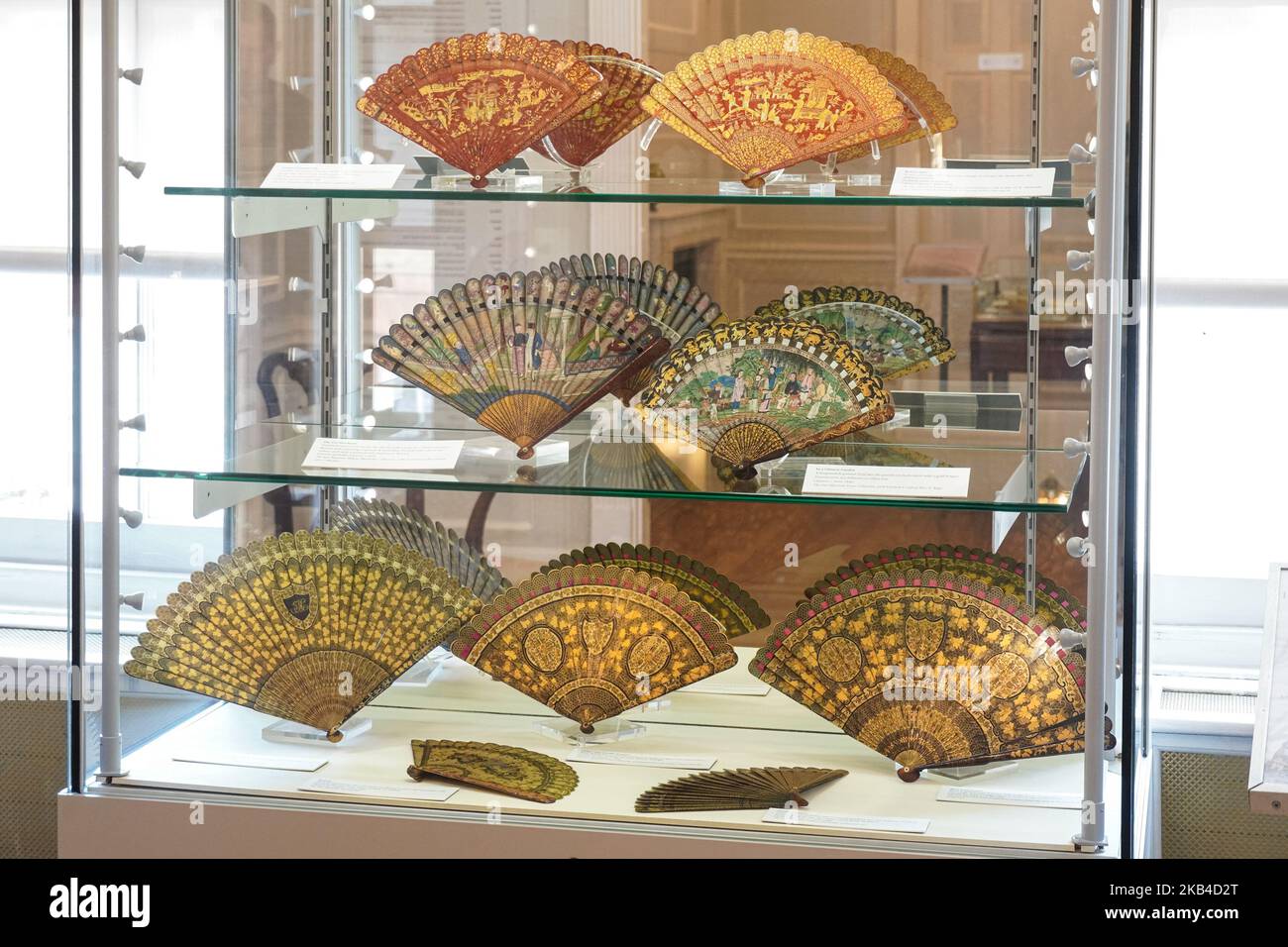 Hand fans on display in the Fan Museum in Greenwich, London England ...