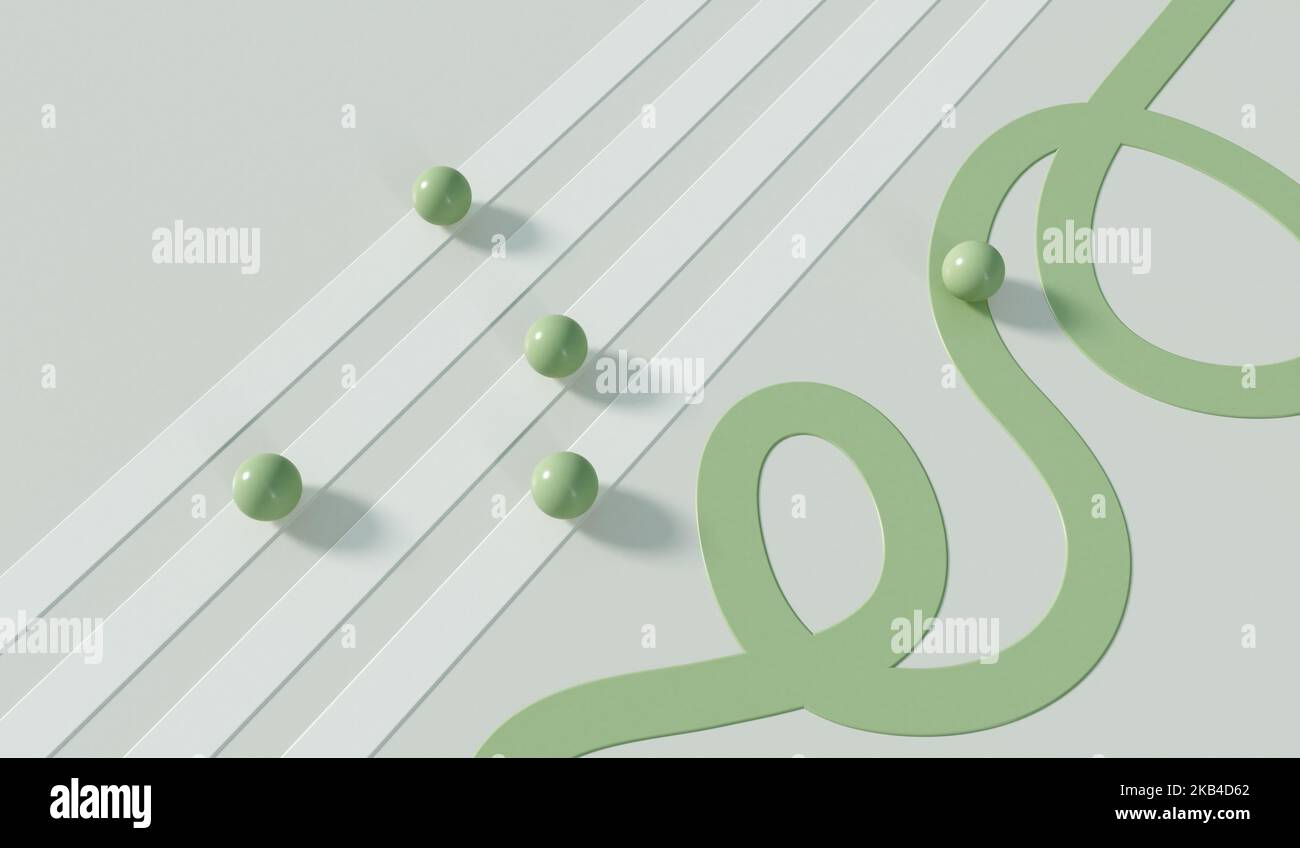 Straight line verses winding route. Path to success. Business strategic ...