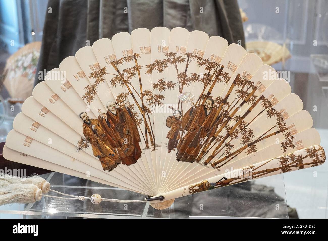 Hand fans on display in the Fan Museum in Greenwich, London England ...