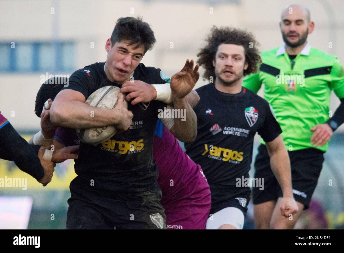Luca Zini in action during Italian Championship Rugby Top 12 match ...