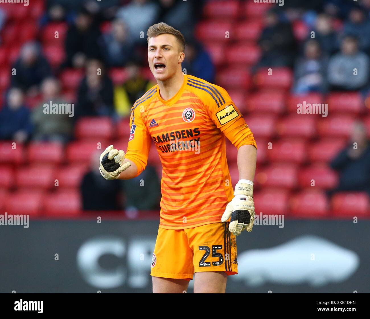 Simon Moore of Sheffield United during FA Cup 3rd Round between ...